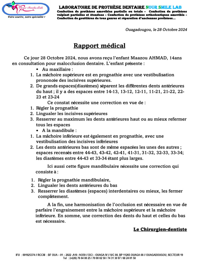 Rapport Medical | PDF