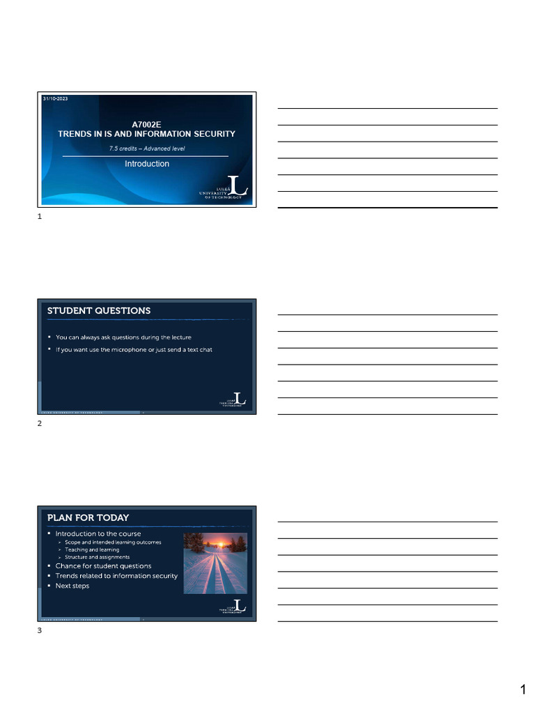 Lecture 8 - TRENDS IN IS AND INFORMATION SECURITY | PDF | Cyberspace | Cyberwarfare