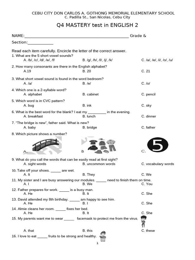4th MT in ENGLISH2 | PDF | Phonetics | Languages
