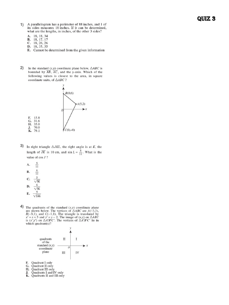 Quiz 3 | PDF