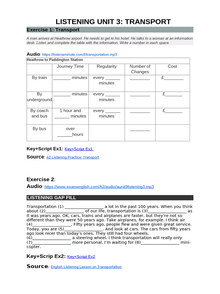Listening Unit 3 | PDF