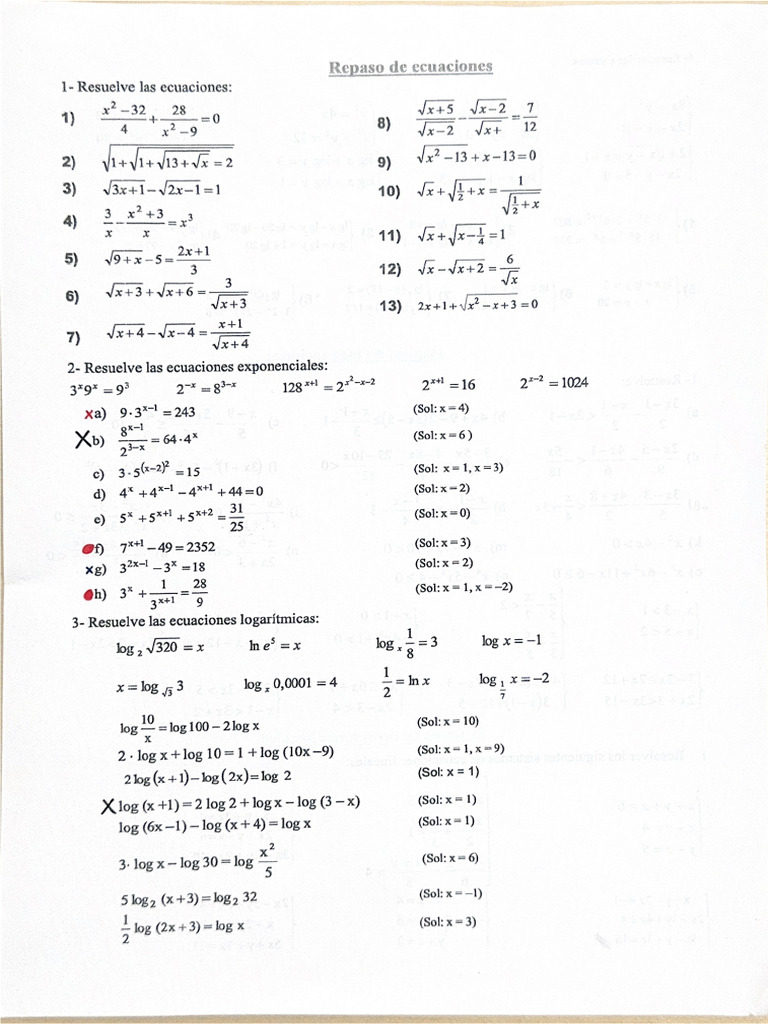Repaso Exponencial y Logaritmo | PDF