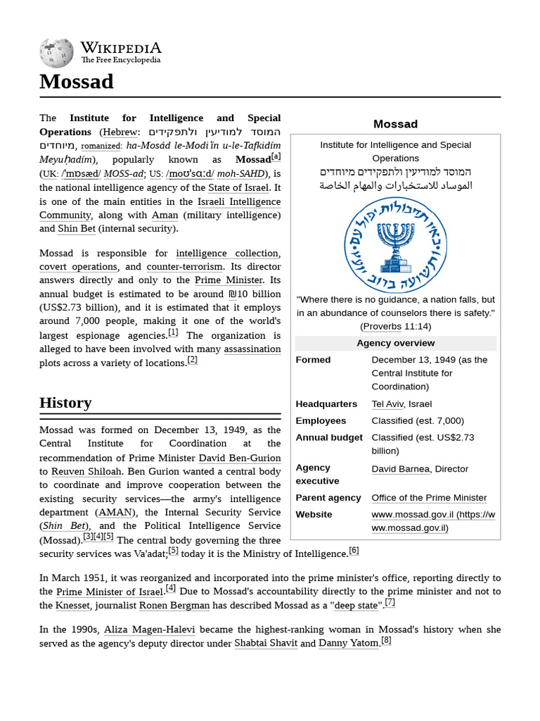 Mossad | PDF | Mossad