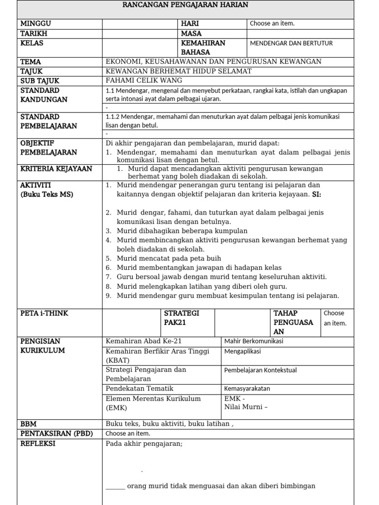 Tema 9 Ekonomi, Keusahawanan Dan Pengurusan Kewangan | PDF