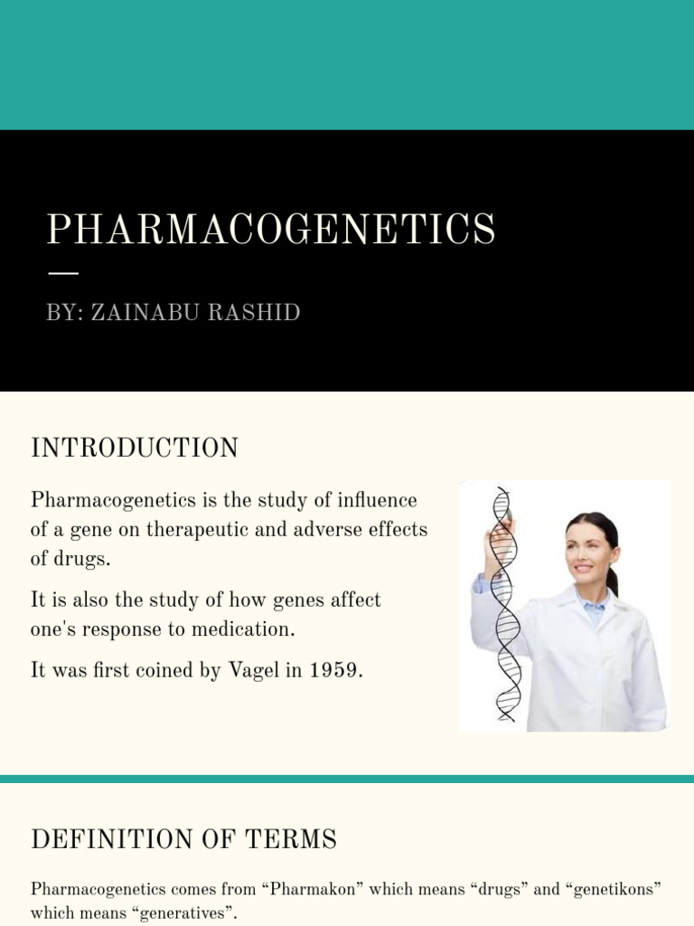 Pharmacogenetics: By: Zainabu Rashid | PDF | Pharmacogenomics | Pharmacy