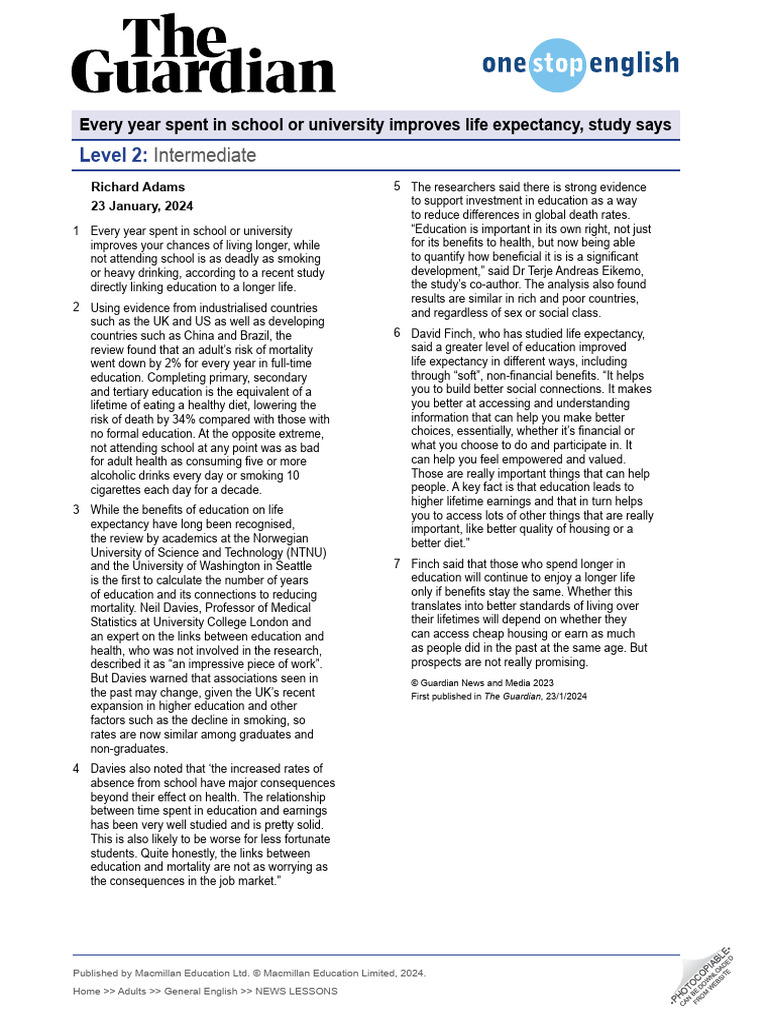 Education's Impact on Life Expectancy | PDF | Life Expectancy | Risk