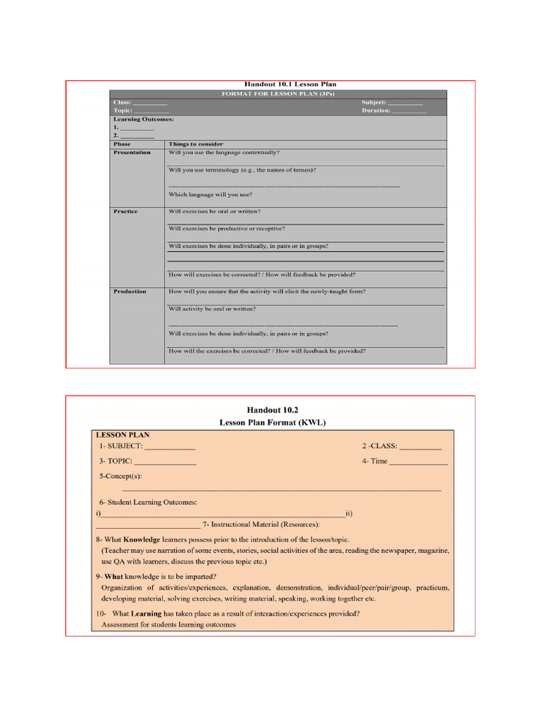 Teaching Training Lesson Plan | PDF