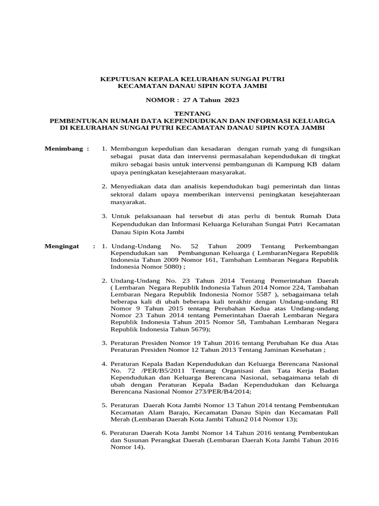 RDK Sungai Putri | PDF