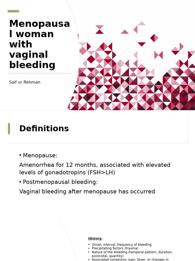 Menopausal Woman With Vaginal Bleeding | PDF | Gynaecology | Sexual Anatomy