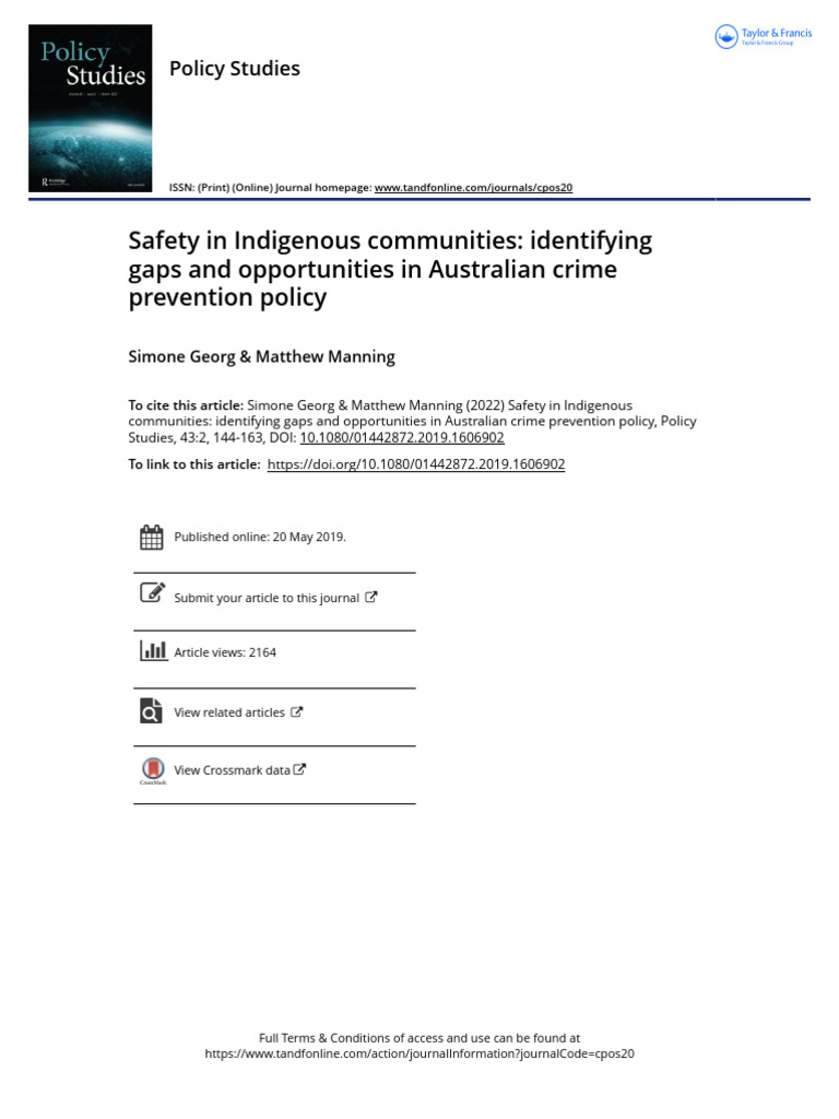 Safety in Indigenous Communities Identifying Gaps and Opportunities in ...