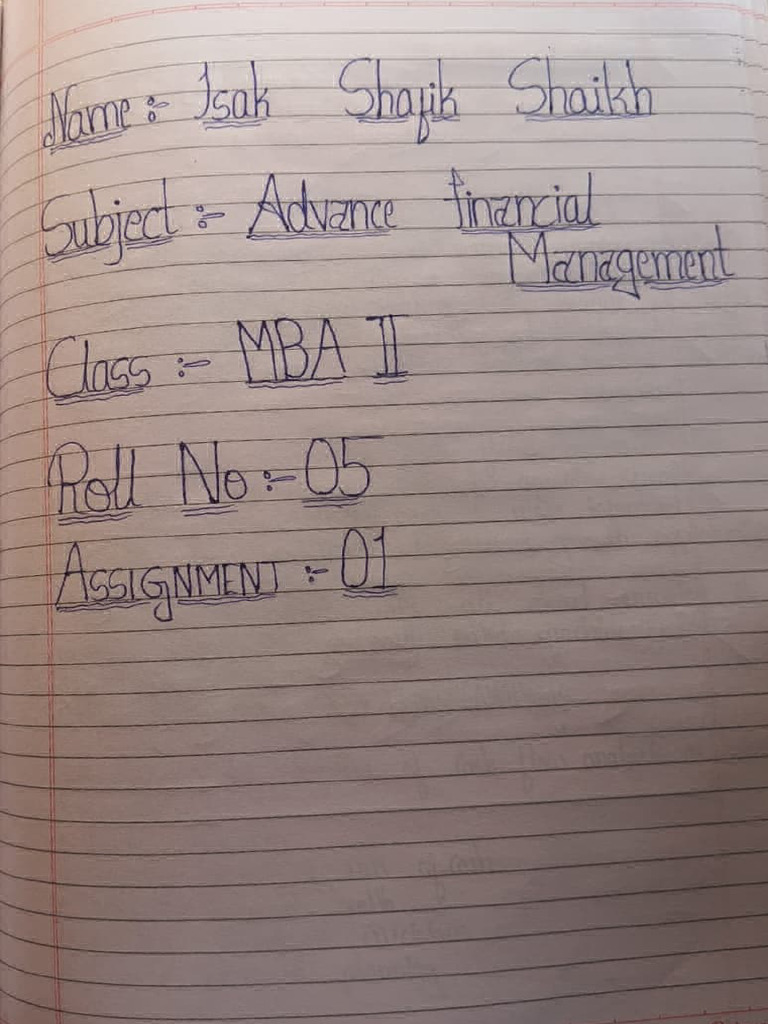 AFM Assignment 1st | PDF