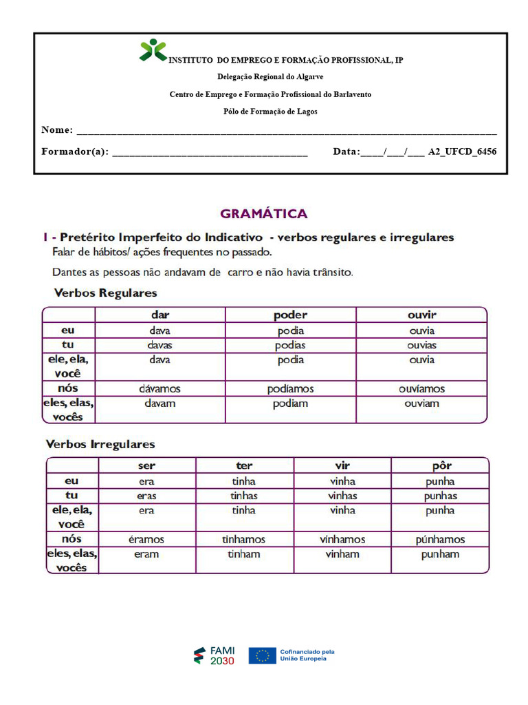 Passado e Presente - Gramática | PDF | Carreira e Crescimento ...