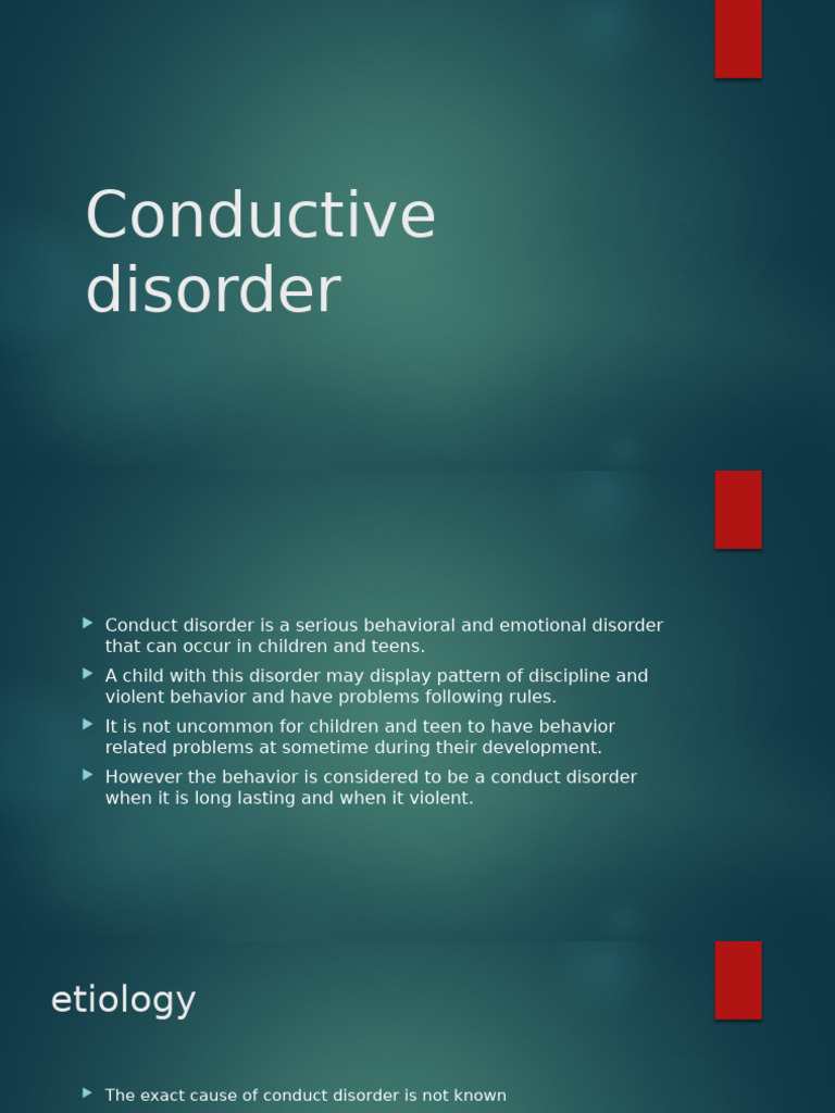 Conductive Disorder | PDF | Mental Disorder | Psychotherapy