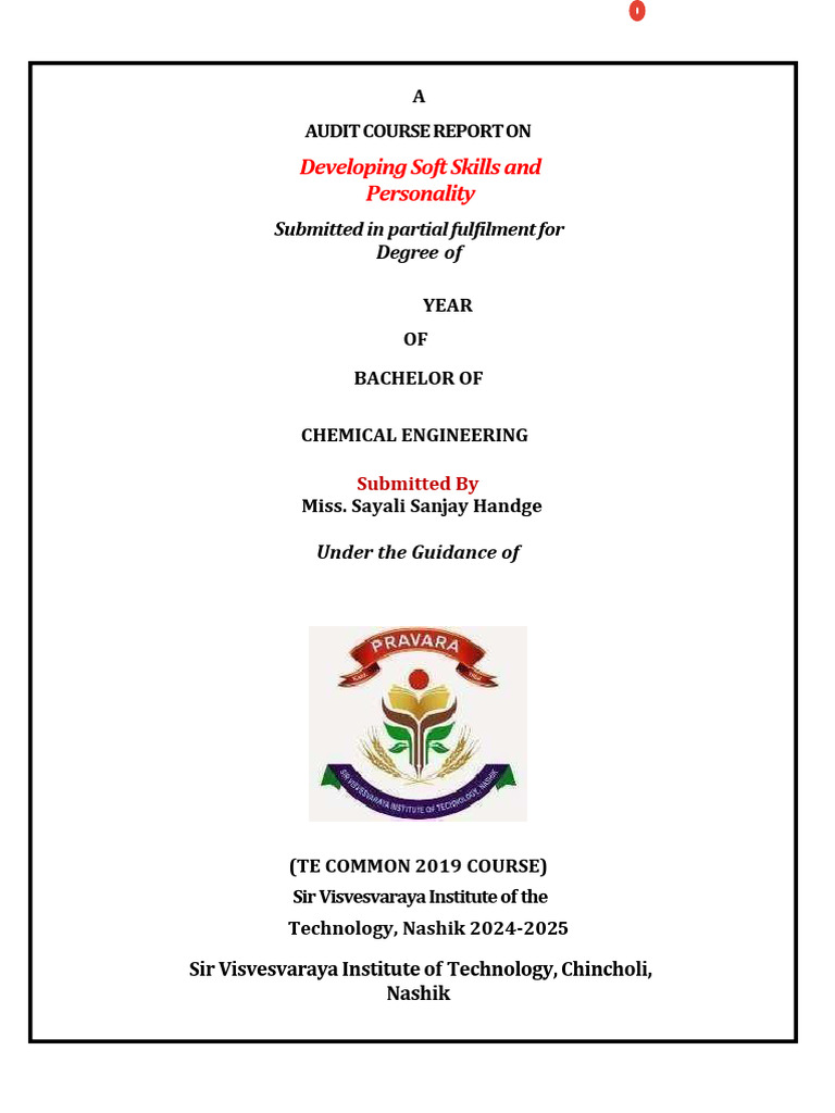 Sayali Handge Audit Course - Removed-1 | PDF | Leadership | Thought