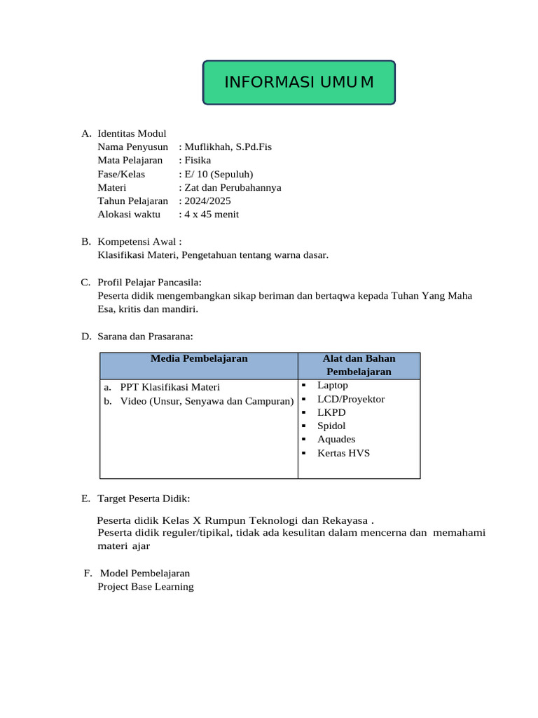 Modul Ajar Supervisi Juli 2024 | PDF