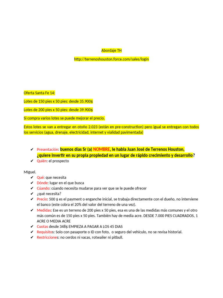Guia para Dar Informacion y Agendar Cita | PDF | Houston