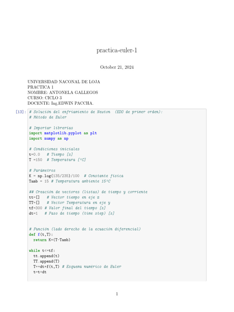 Practica Euler 1 | PDF