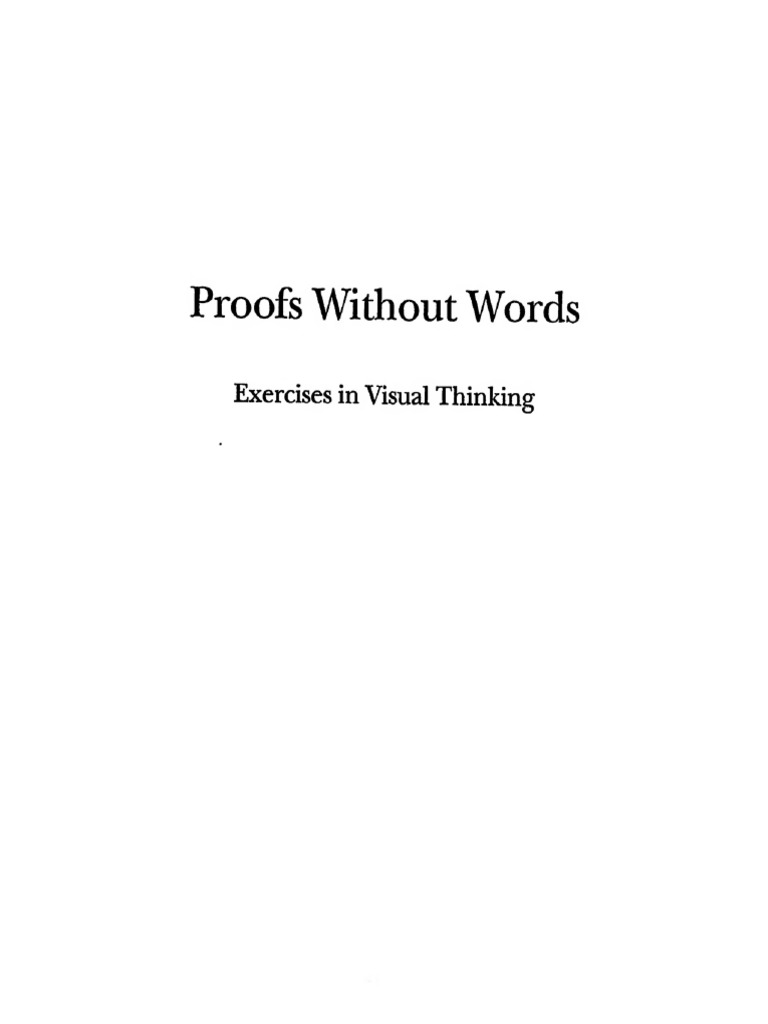 Proofs Without Words - Exercises in Visual Thinking (Math) - R. Nelsen ...
