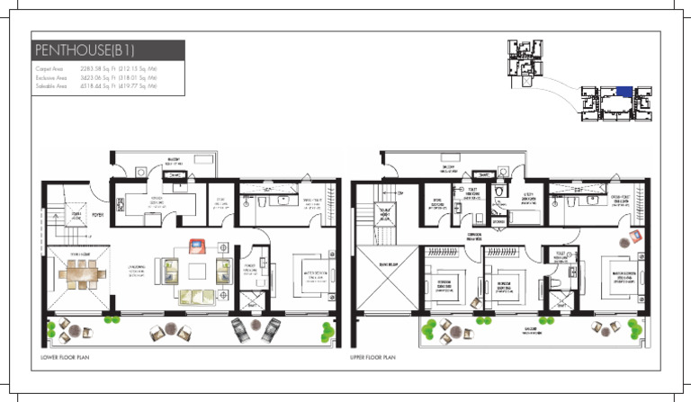 Penthouse. B 2701. Layout Plan | PDF