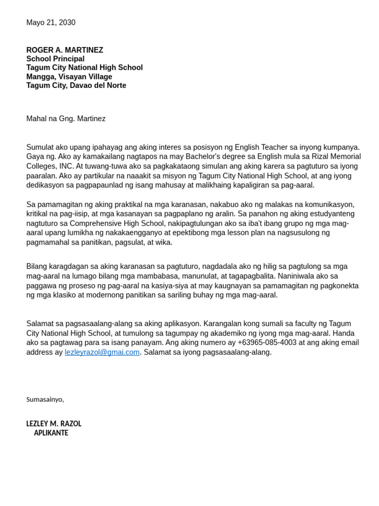 Liham Ni Lez (Final Na Ni) | PDF