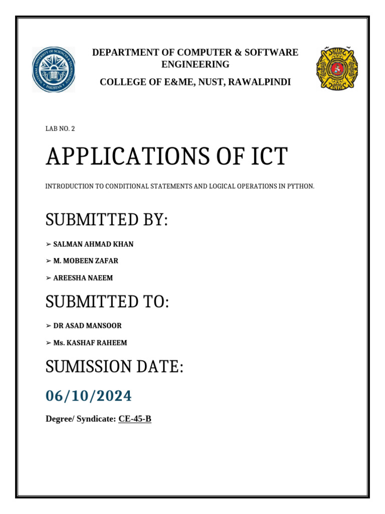ICT lab report | PDF