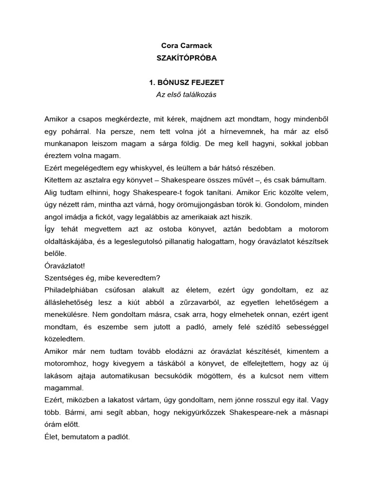 Cora Carmack Szakítópróba 1.5. - Bónusz Fejezet | PDF