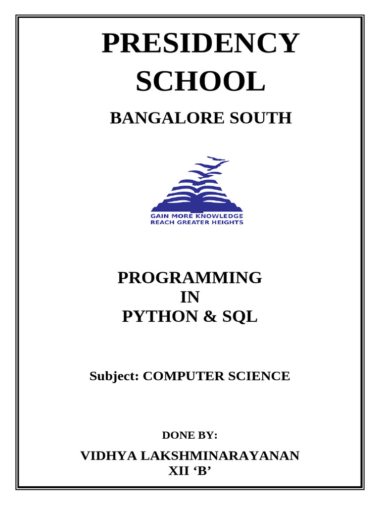 Python & SQL Projects for Students | PDF | String (Computer Science) | Menu (Computing)