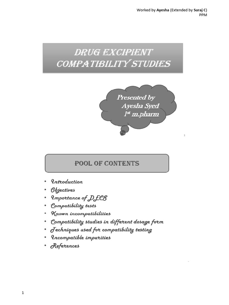Drug Excipient Compatibility Test Procedure | PDF | Differential ...
