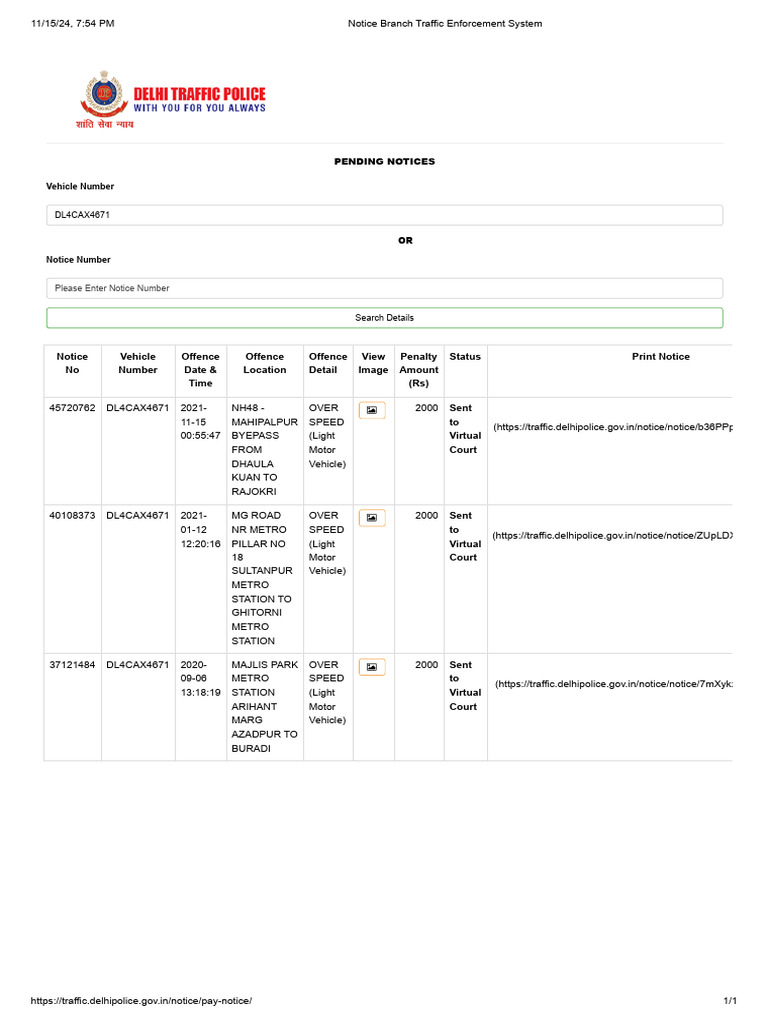 Challans notice | PDF | Traffic Ticket | Law Enforcement