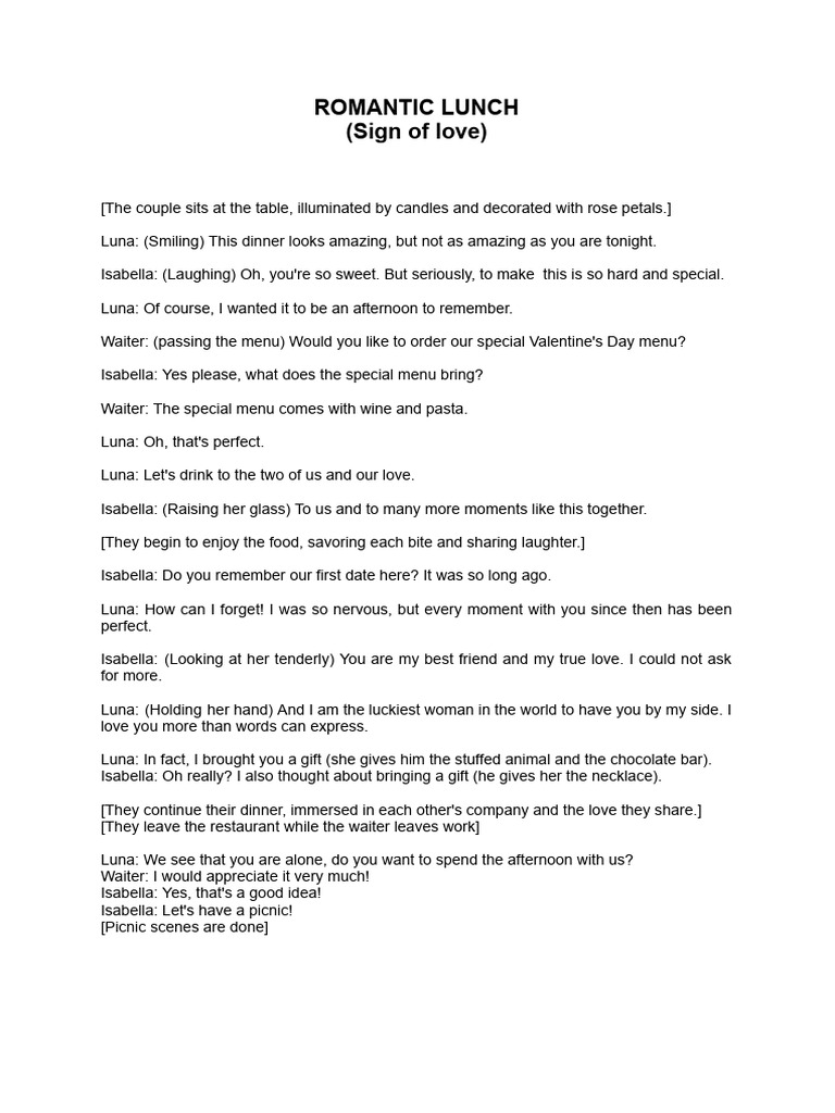 Romantic Lunch | PDF