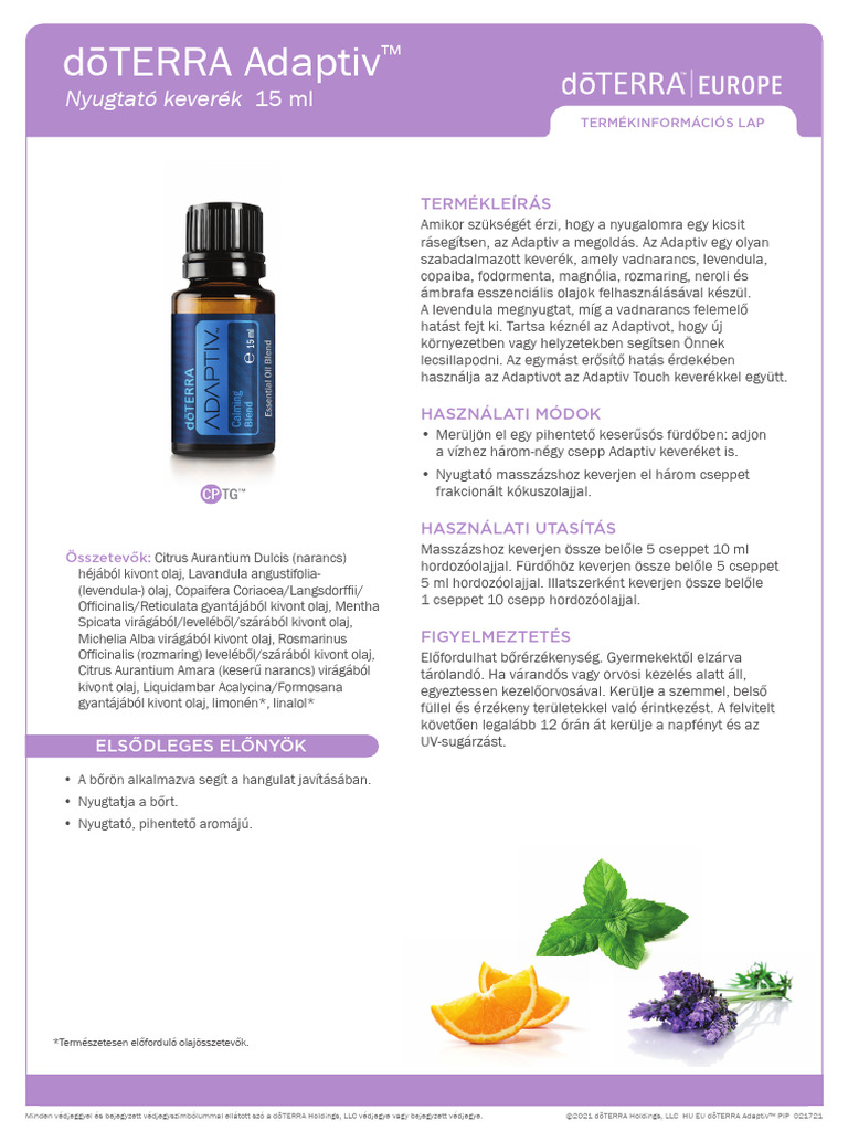 Doterra Adaptiv Oil | PDF