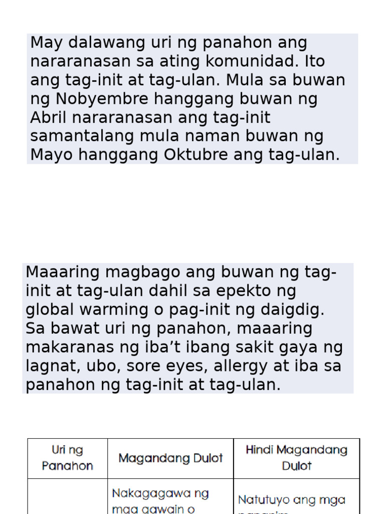 Aral Pan 2 q1 Mga Panahon | PDF