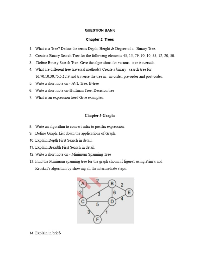 DSA Question Bank (Chap 2,3) | PDF