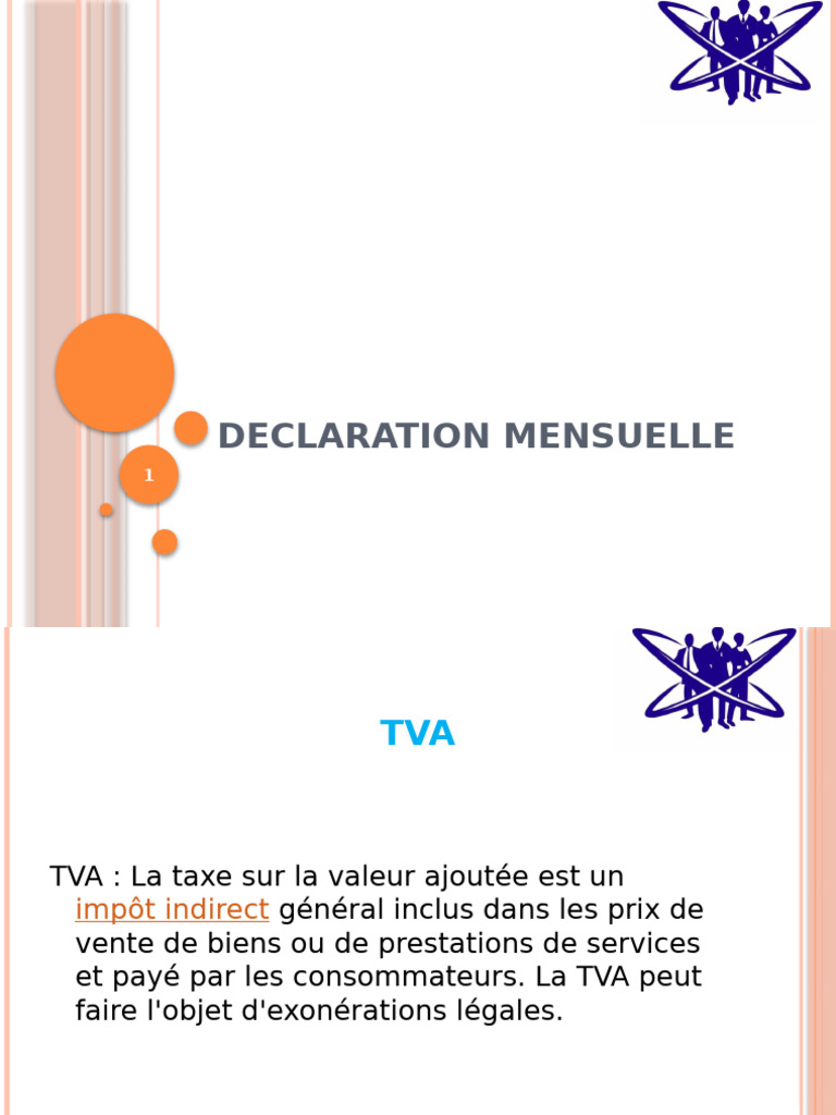 Déclaration Mensuelle de TVA 2025 | PDF | Taxe sur la valeur ajoutée ...