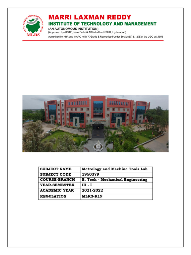 MMT Lab | PDF | Grinding (Abrasive Cutting) | Drill