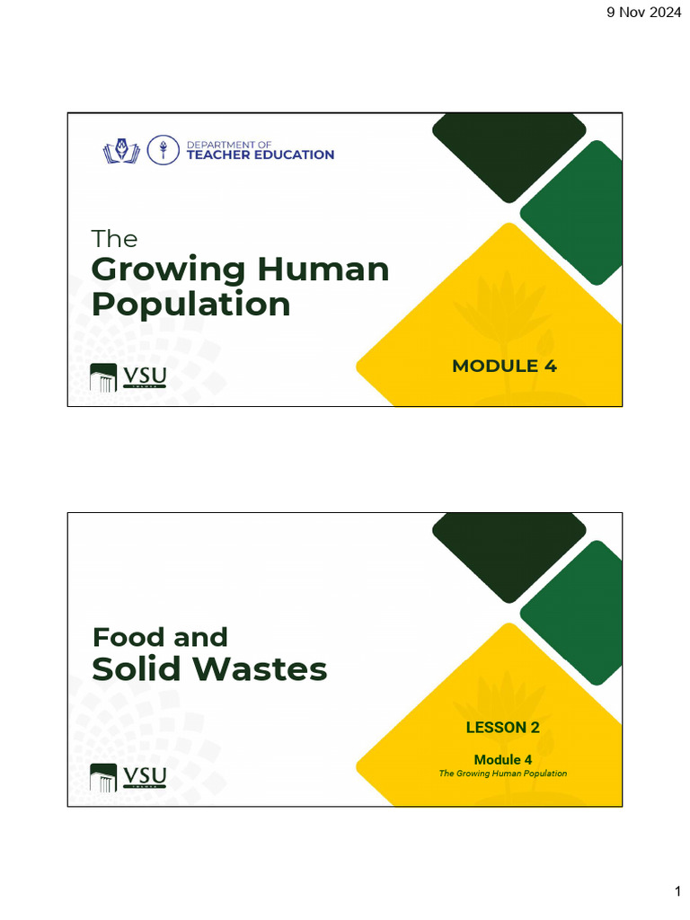 Module 4 - Lesson 2.2 (Food and Solid Wastes) | PDF | Waste | Incineration