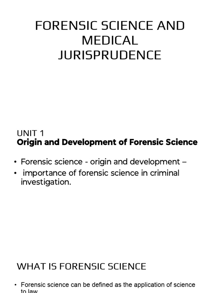UNIT 1 PPT 1 | PDF | Forensic Science | Crime Scene