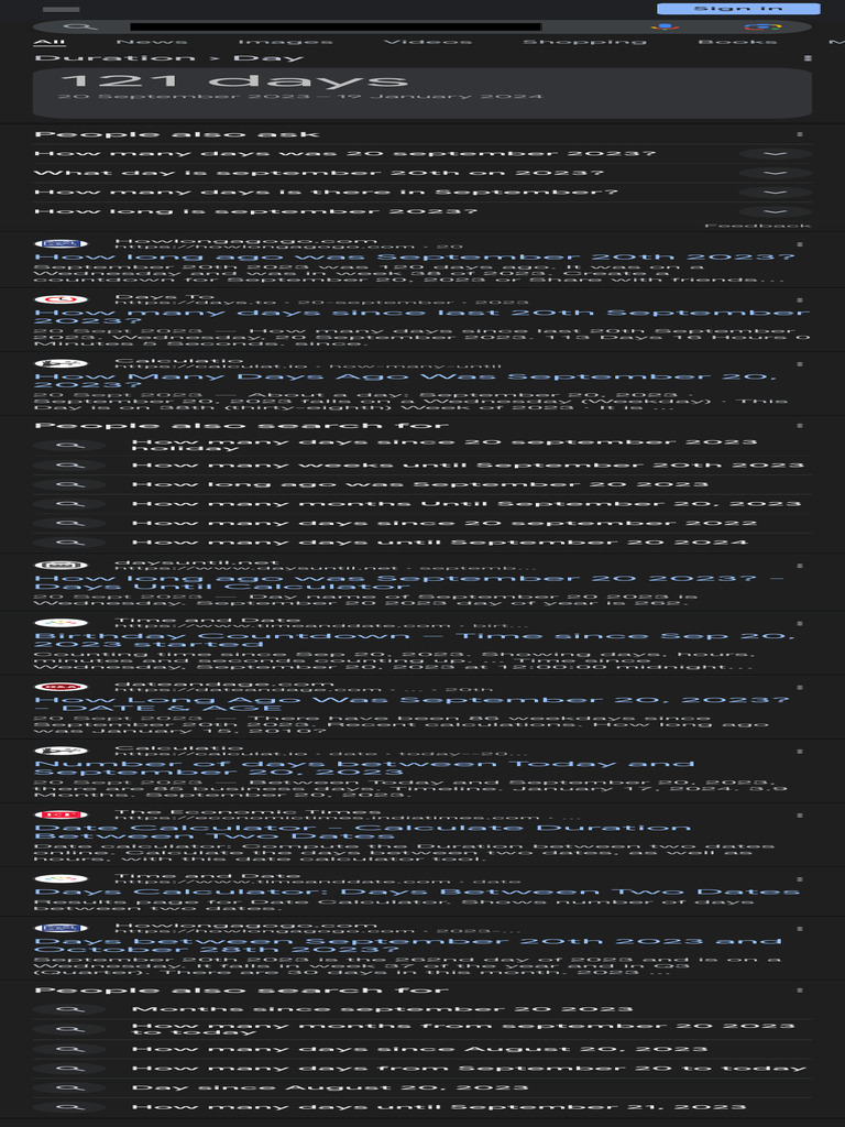 Days Since September 20, 2023 | PDF