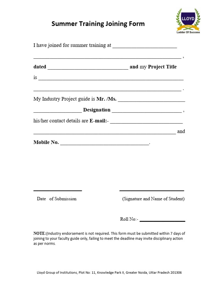 STPR Joining Report | PDF