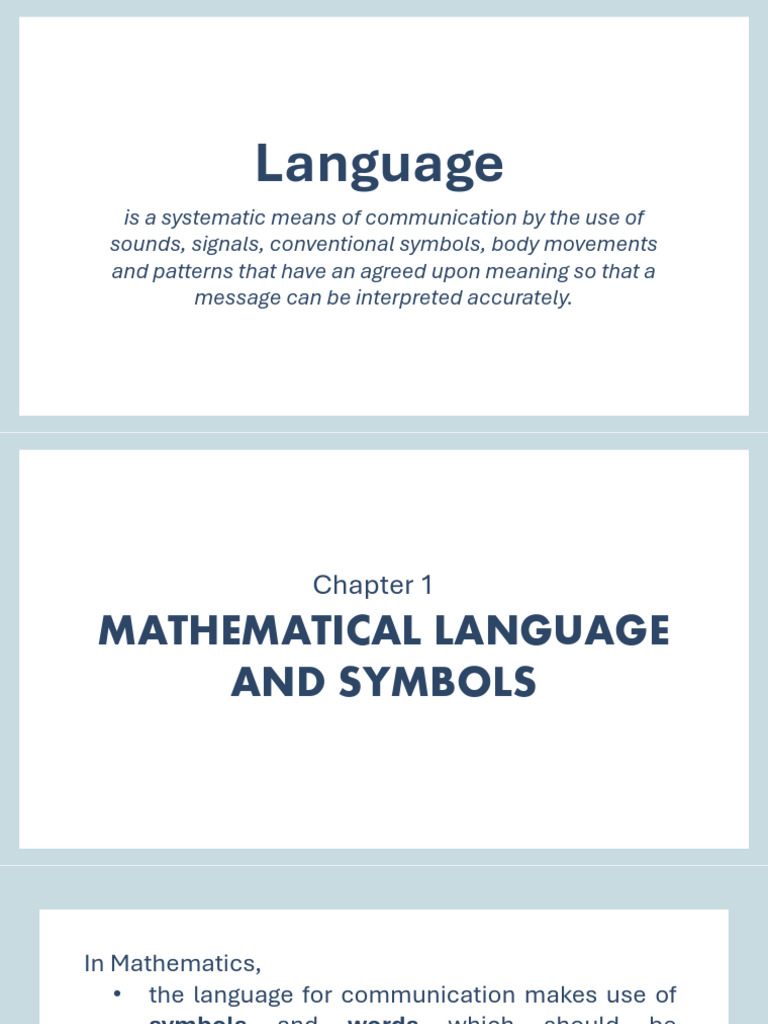 MMW CHAPTER 1 Mathematical Language and Symbols pt1 2 | PDF | Numbers | Subject (Grammar)