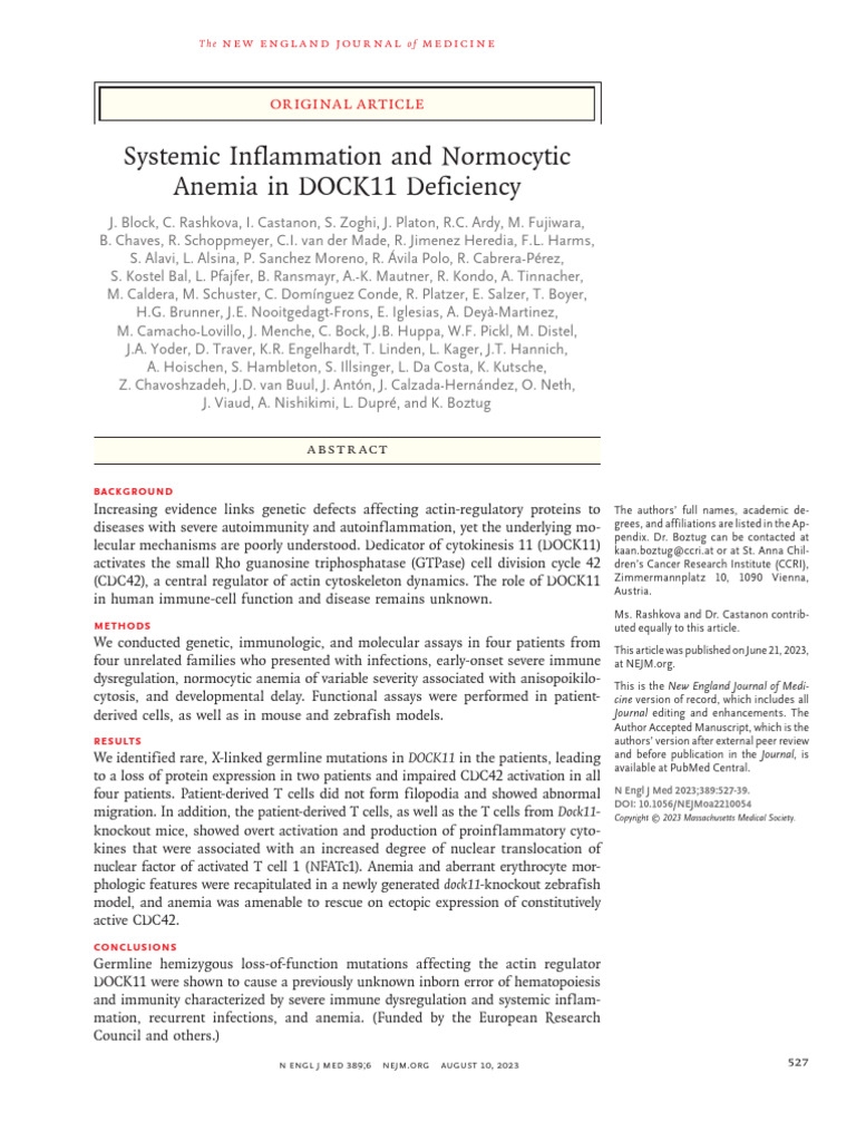 NEJMoa 2210054 | PDF | B Cell | T Cell