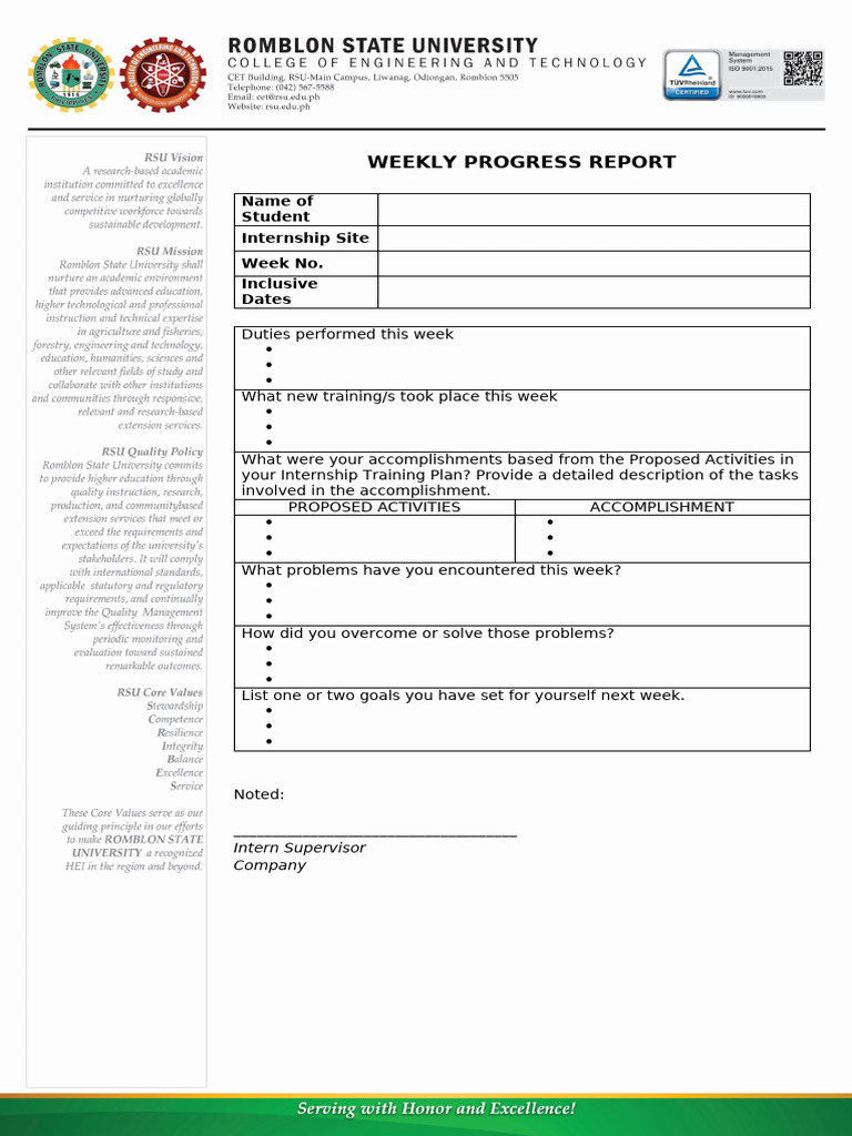 Weekly Progress Report | PDF | Career & Growth