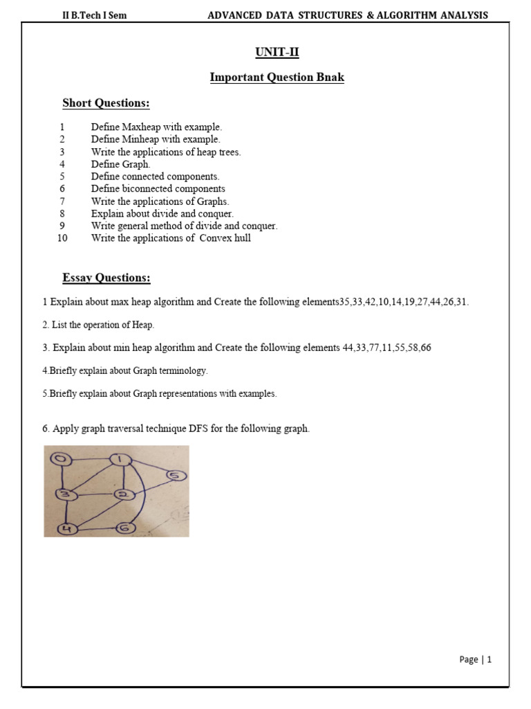 Unit-II - ADS - IMP QP | PDF | Applied Mathematics | Graph Theory Unit-II - ADS - IMP QP | PDF | Applied Mathematics | Graph Theory