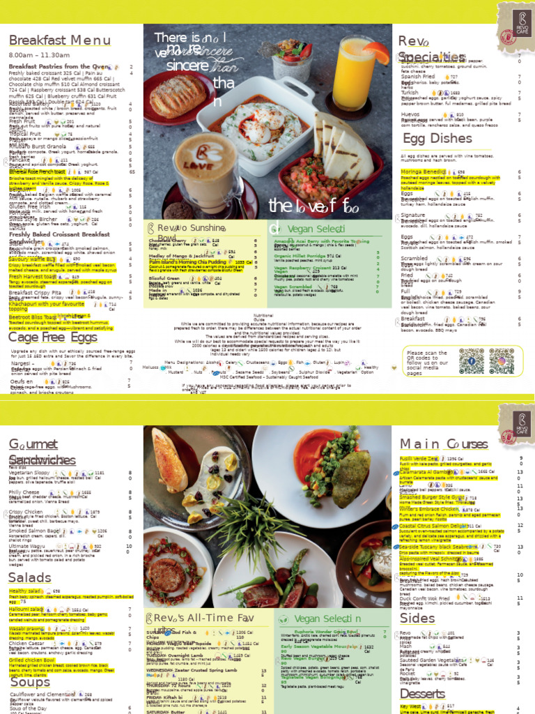 Adpj - Revo - Cafe - Menu - 2024 Updated | PDF | Hamburgers | Foods