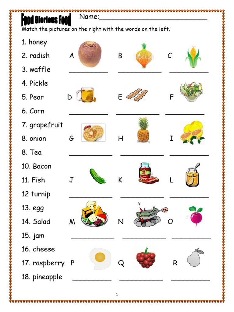 Food Glorious Food Fun Activities | PDF | Foods | Food And Drink ...