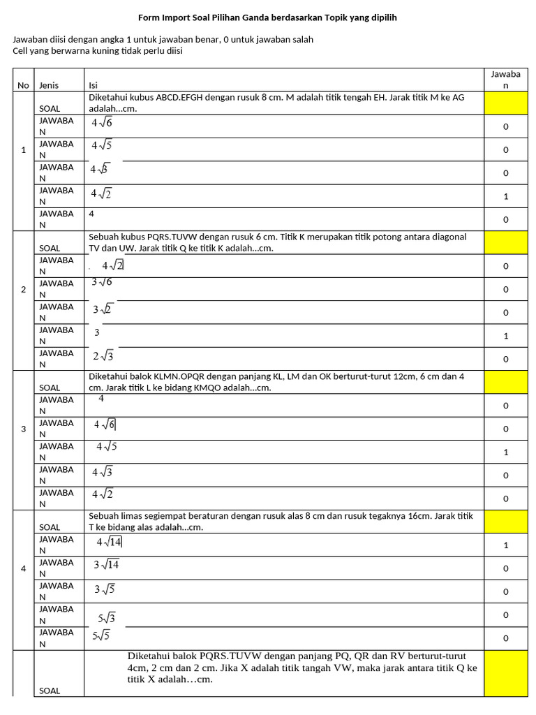 Soal MTK Wajib 12 SMT 1 | PDF