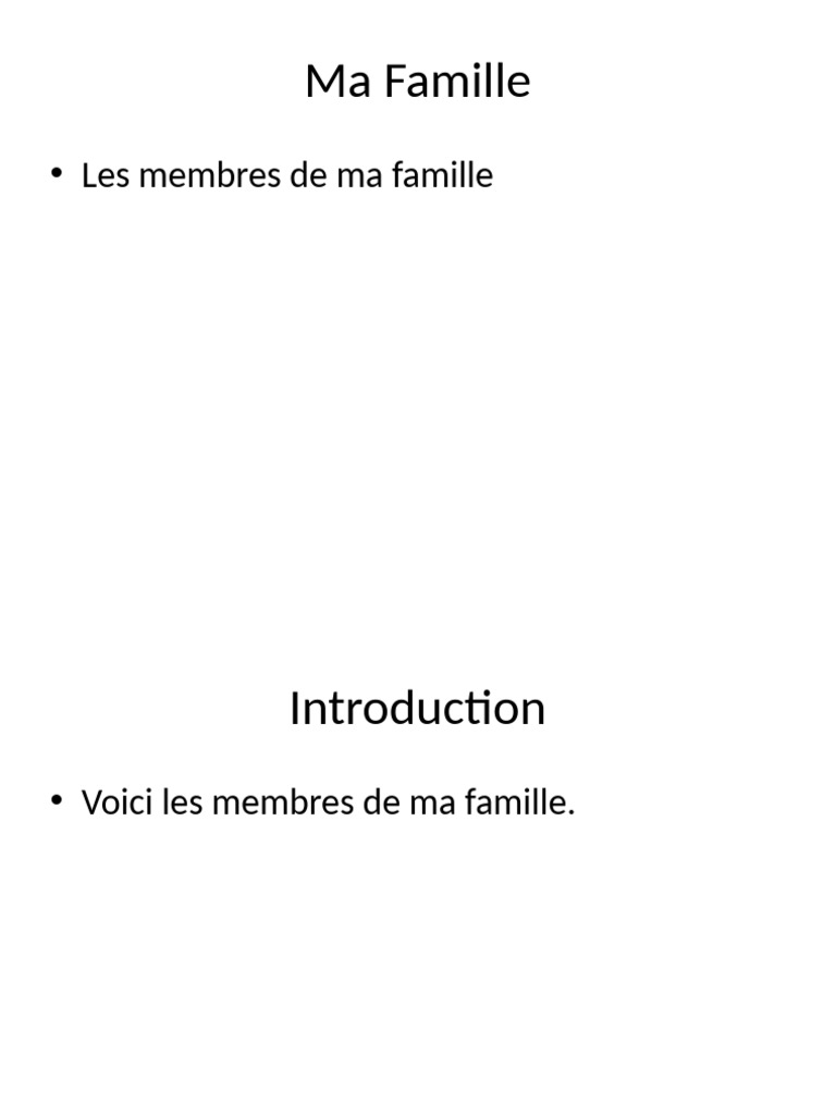 Family Members in French | PDF