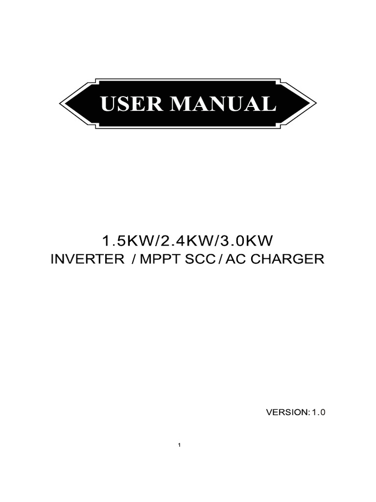 1.5KW 3KW User Manuals | PDF
