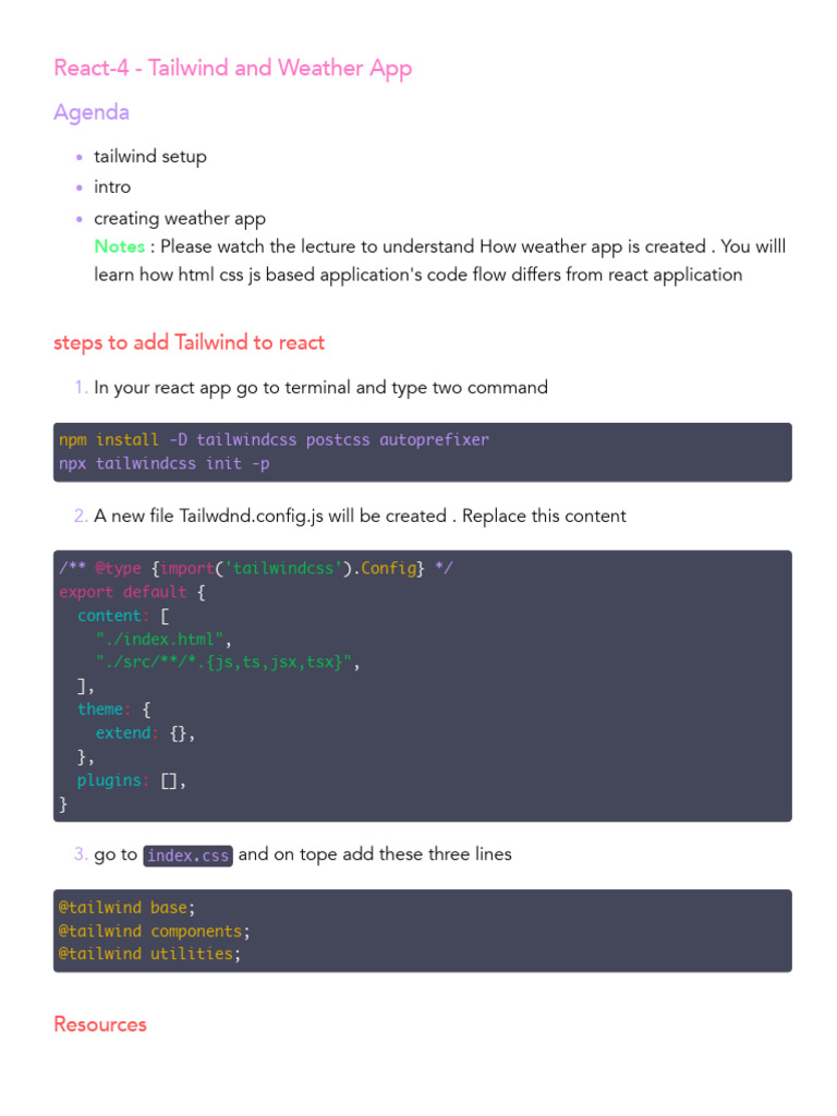 React-4-TailwindandWeatherApp.pdf.jnlmbk | PDF | Typefaces | Graphic Design