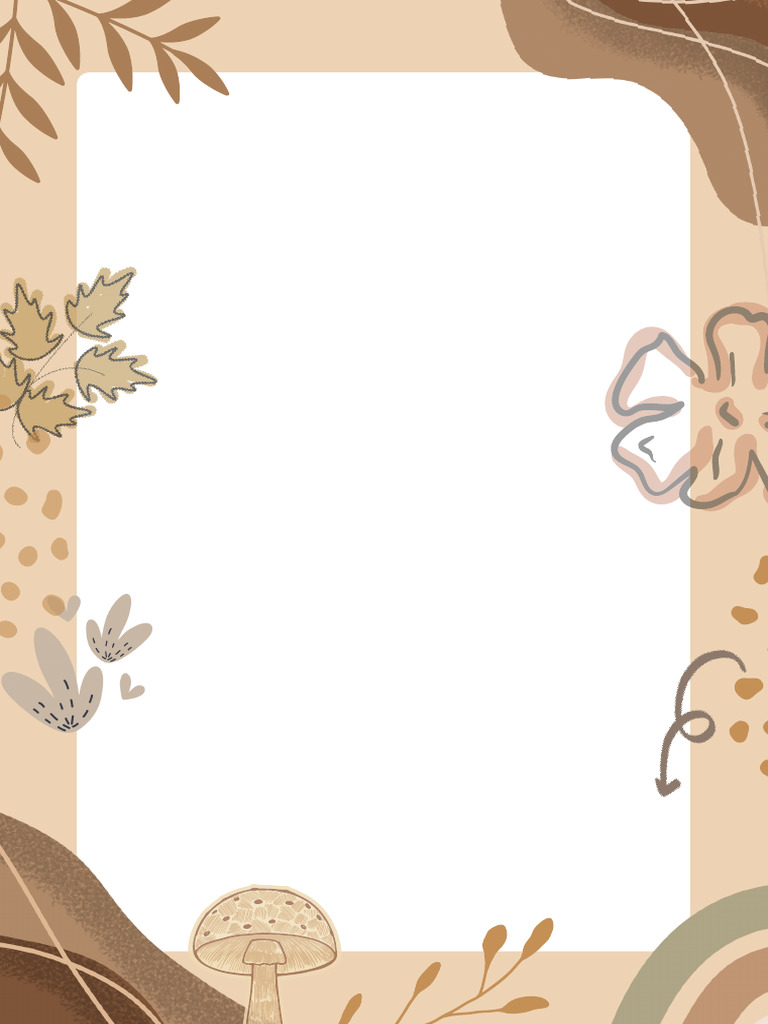 Brown and Beige Organic Blank A4 Page Border Document | PDF